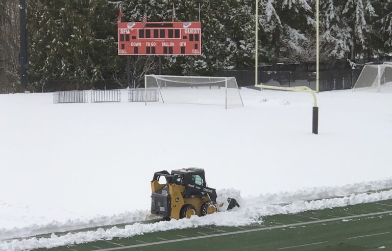After a fresh coat of the white stuff, Terry Fox Field gets a Wednesday ...